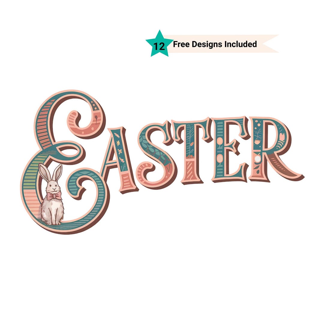 Easter Bunny Word PNG, Easter PNG, Sublimation Design, Birthday Party ...