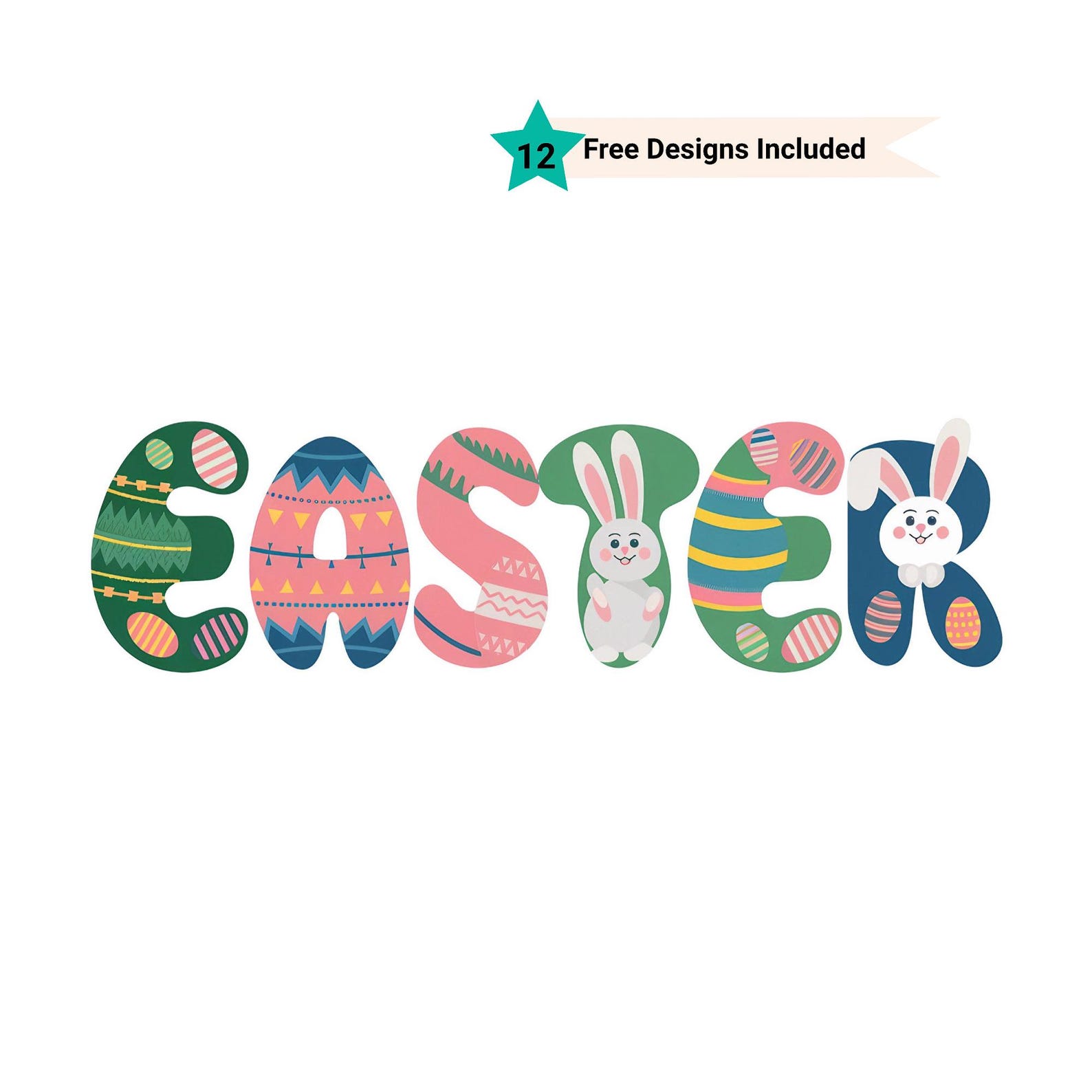 Easter Bunny Word PNG, Easter PNG, Sublimation Design, Birthday Party ...