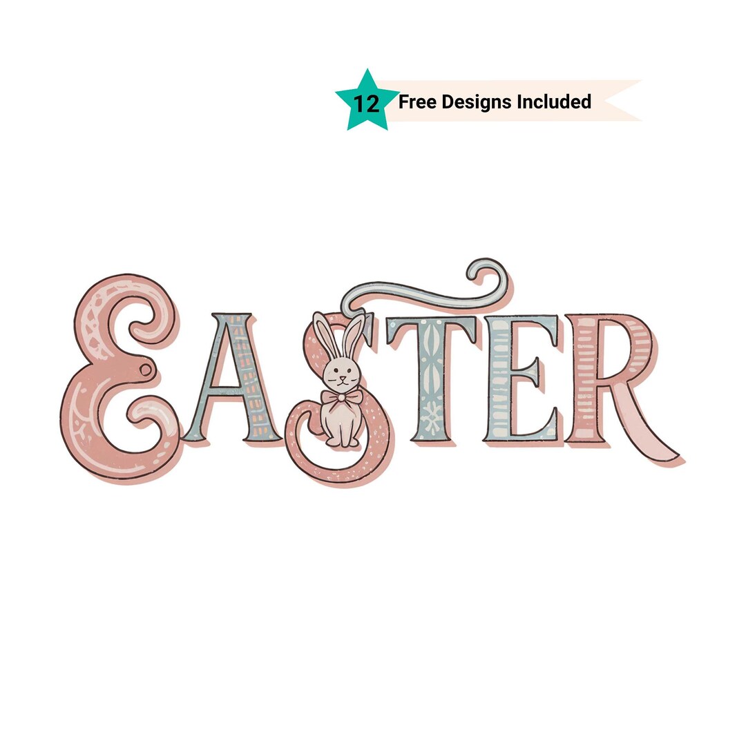 Easter Bunny Word PNG, Easter PNG, Sublimation Design, Birthday Party ...