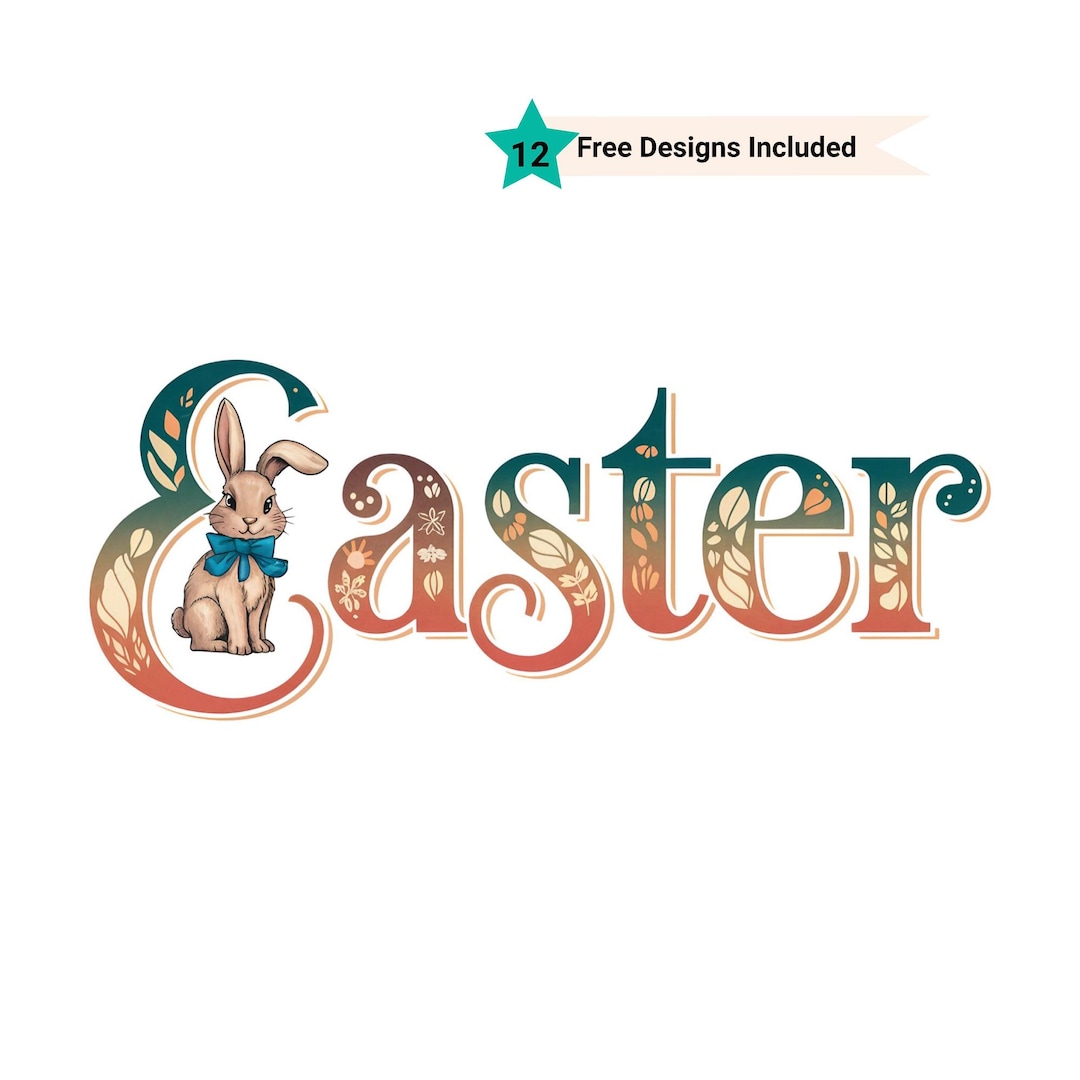 Easter Bunny Word PNG, Easter PNG, Sublimation Design, Birthday Party ...
