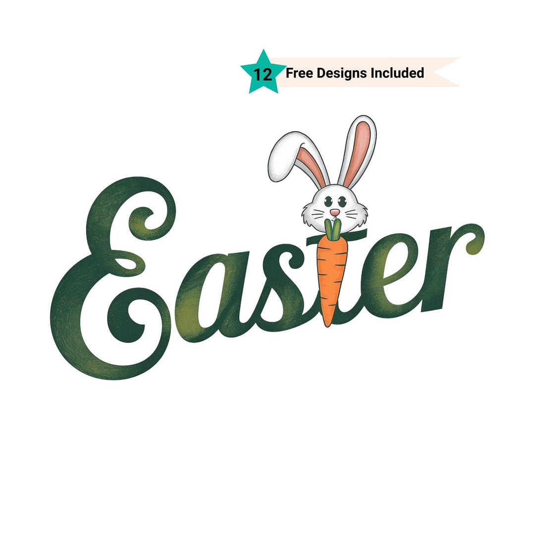 Easter Bunny Word PNG, Easter PNG, Sublimation Design, Birthday Party ...