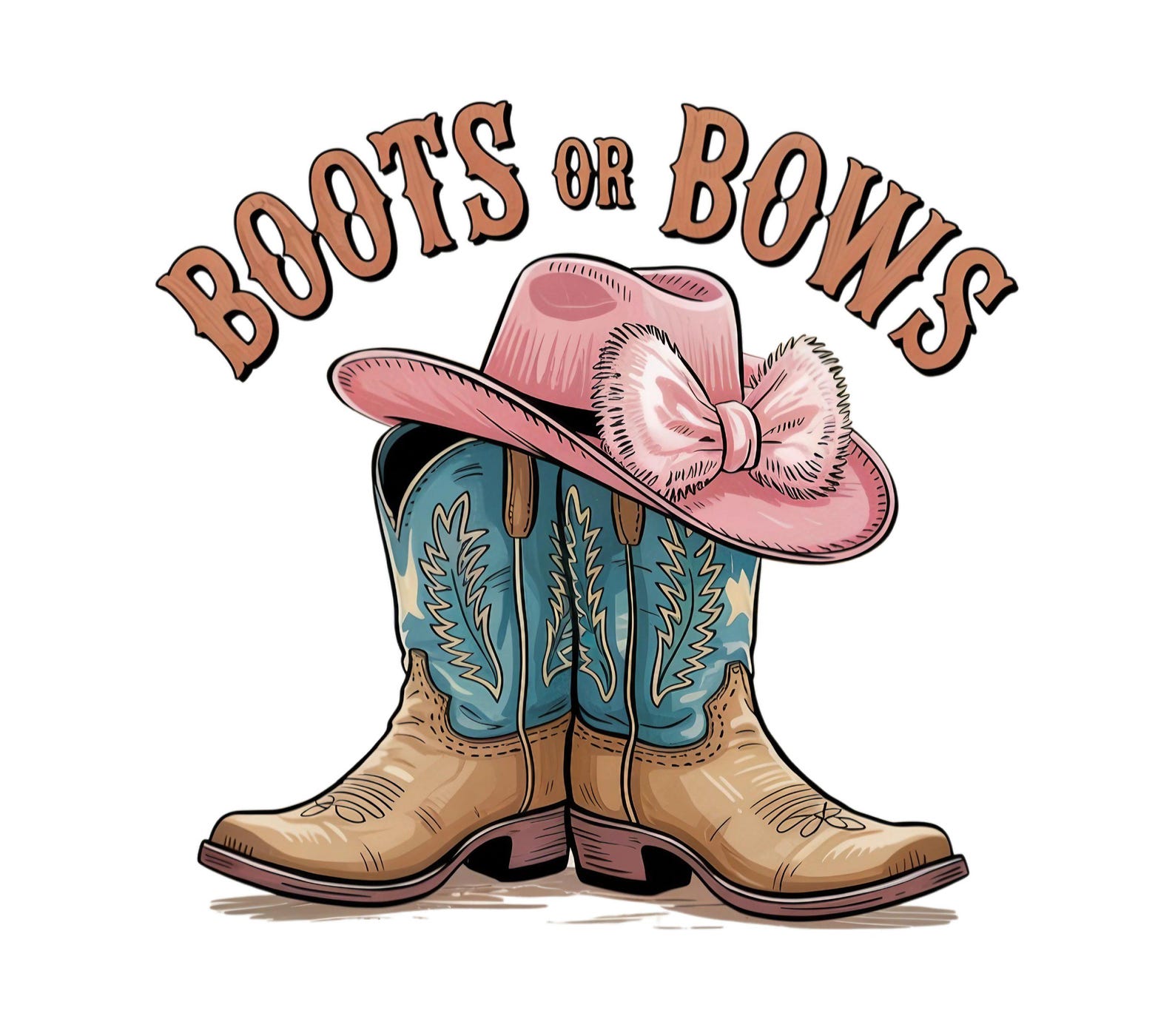 Boots or Bows Gender Reveal PNG, Retro Cowgirl Cowboy Shower Reveal ...