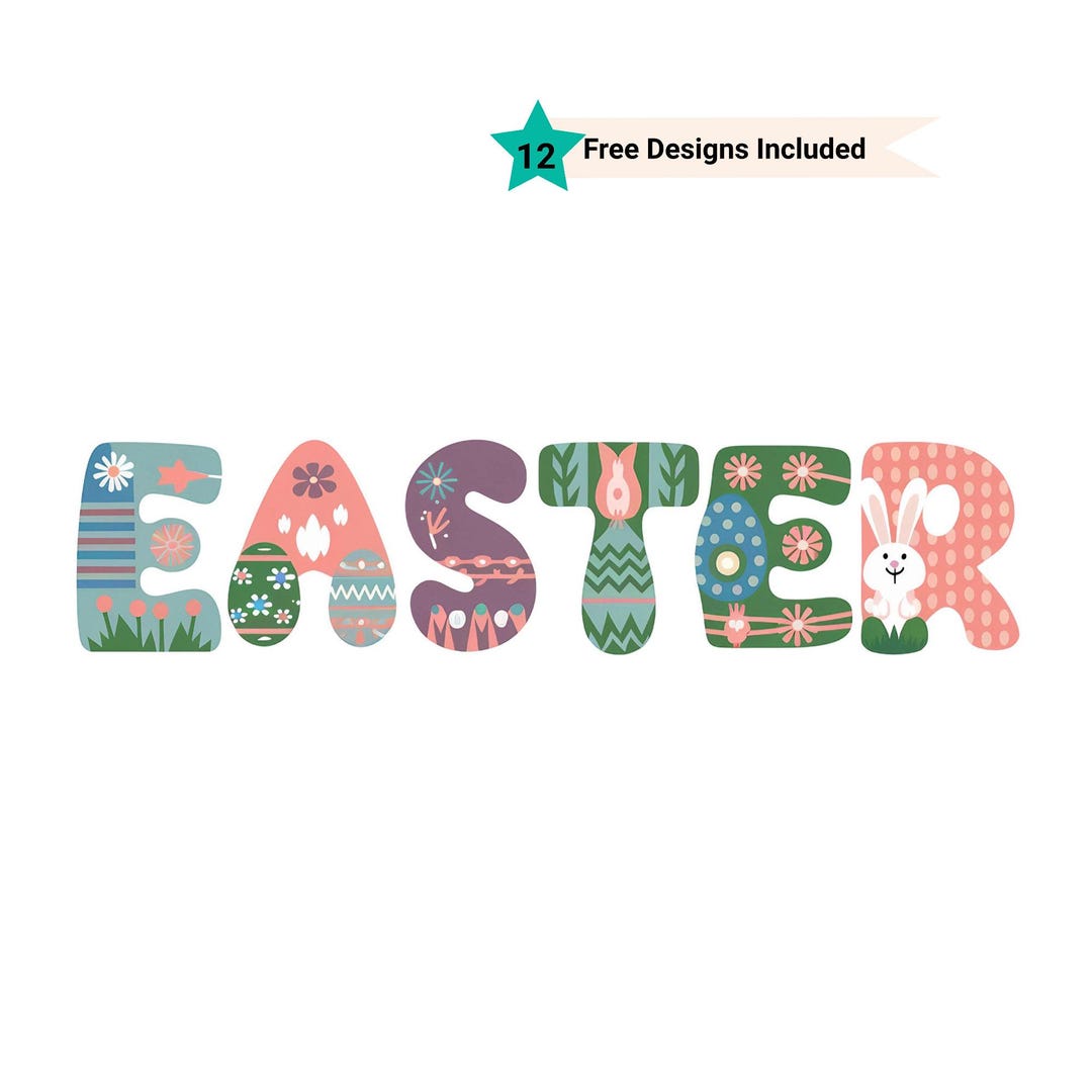 Easter Bunny Word PNG, Easter PNG, Sublimation Design, Birthday Party ...