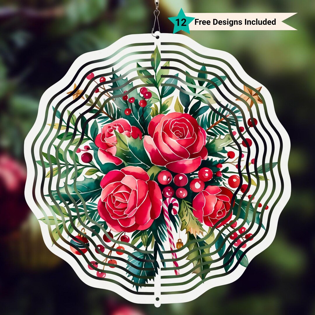 Christmas Wind Spinner Png, Holiday Floral Wind Spinner Png, Holiday ...