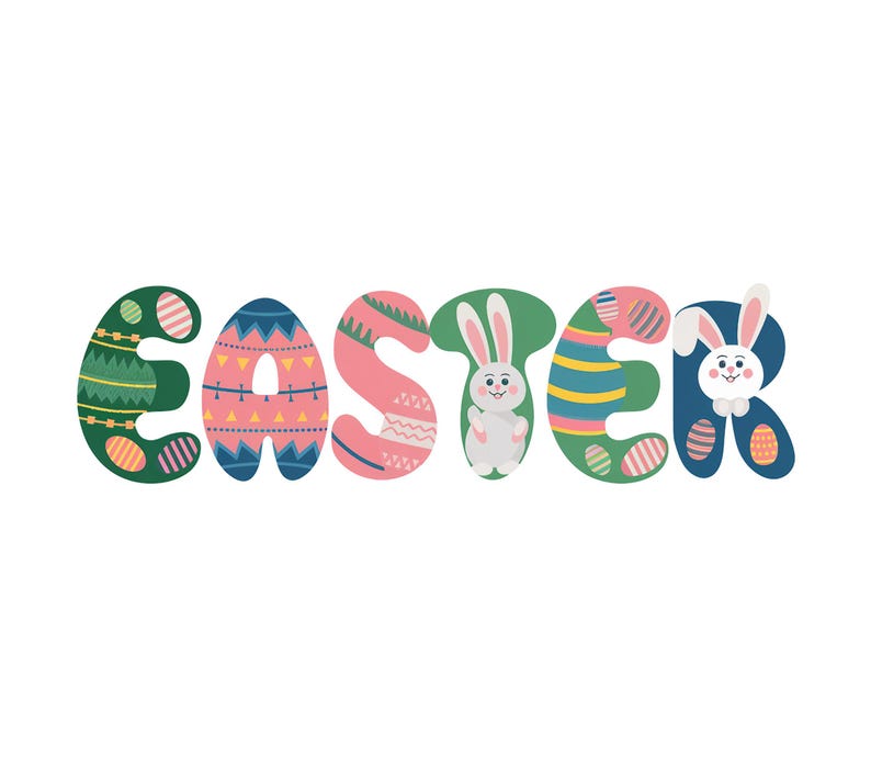 Easter Bunny Word PNG, Easter PNG, Sublimation Design, Birthday Party ...