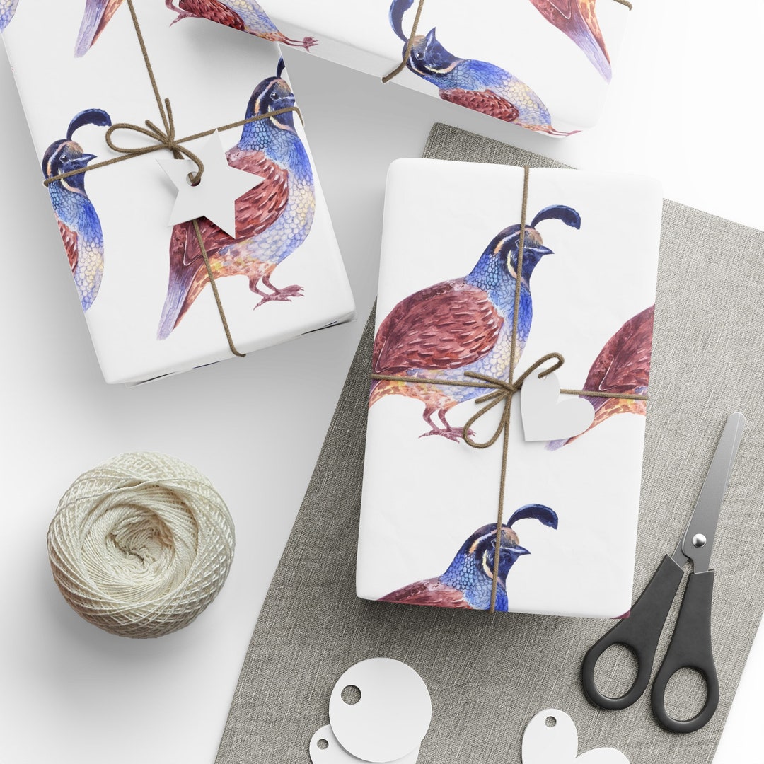Quail Illustration Wrapping Papers, Game Bird, Sportsman Wrapping ...