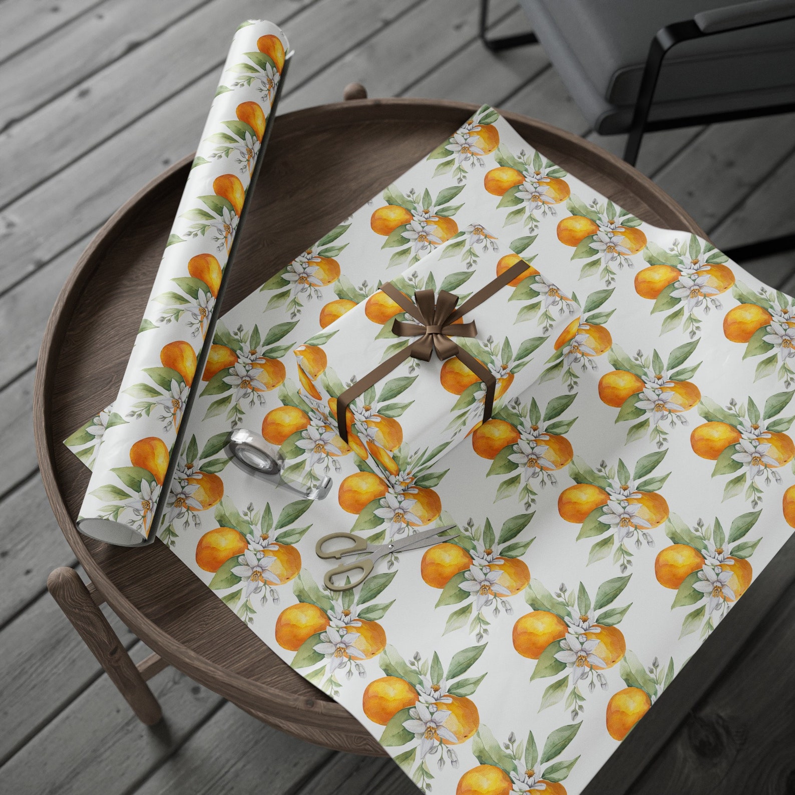 Orange Blossom Illustration Wrapping Papers, Birthday Wrapping Papers ...