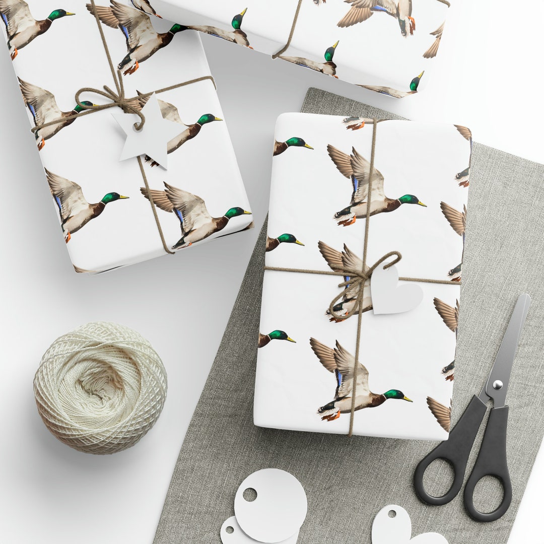 Mallard Duck Wrapping Paper, Gift Wrap, Father Gift Wrap, Hunter, Male ...
