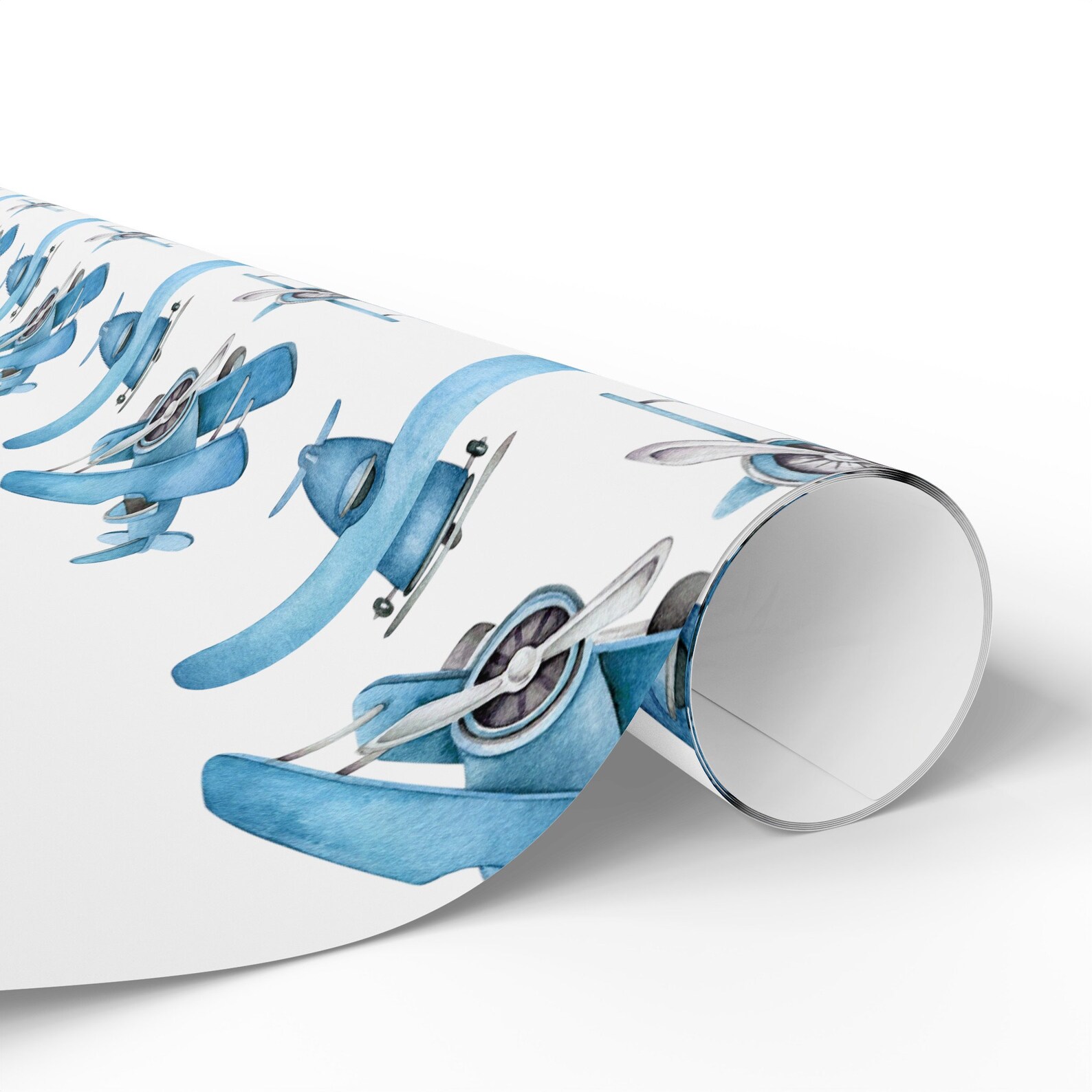 Watercolor Vintage Airplane Aviation Design Wrapping Papers, Children's ...