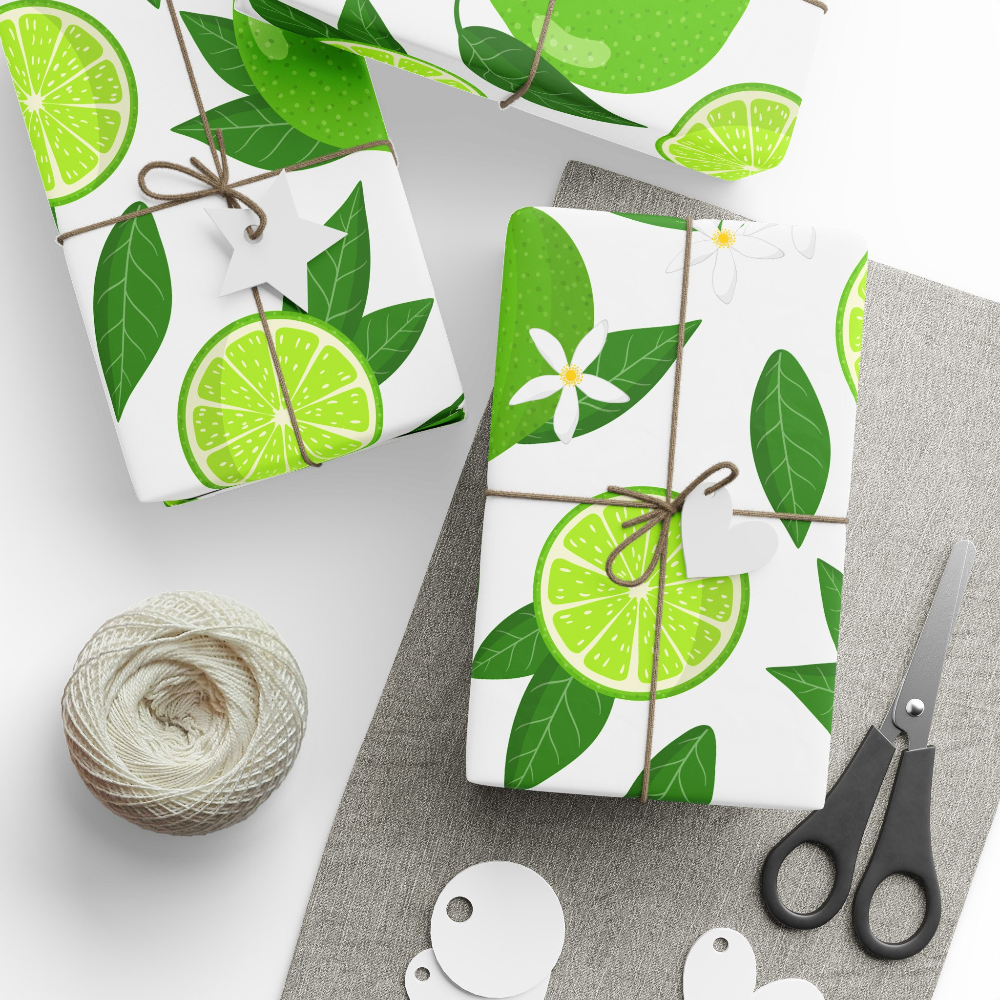 Lime Summer Wrapping Papers,citrus Theme Gift Wrap, Bridal Shower ...