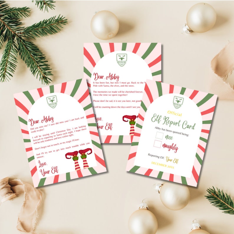 Elf on the Shelf Returns | Goodbye Letter | Report Card | Editable and ...