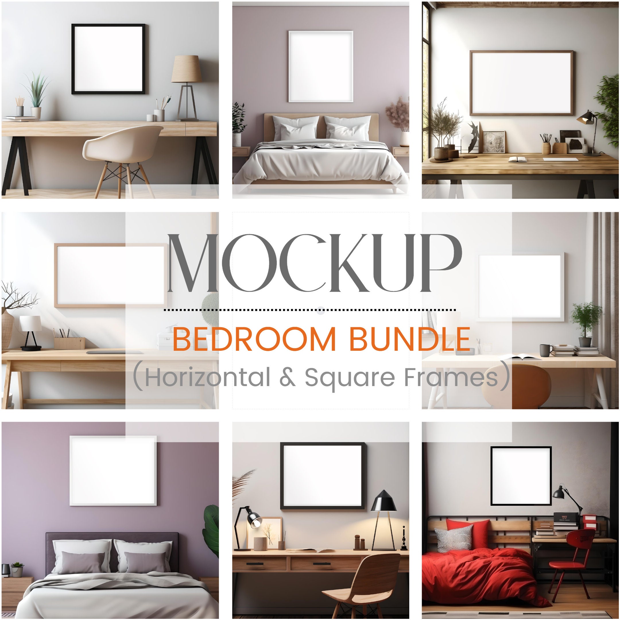 50 Frames Mockup Bundle Set, Mockups, Teenage Boy Bedroom Wall Art Print, Girl Room Template ...