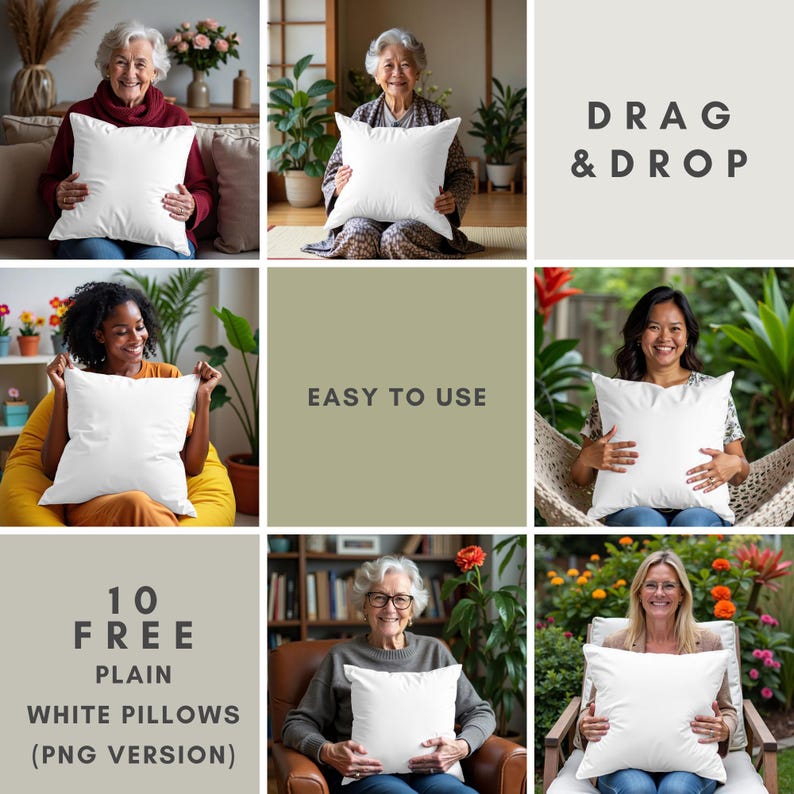 100 Editable Square Pillow Mockup Bundle Canva Template Pillow Design ...