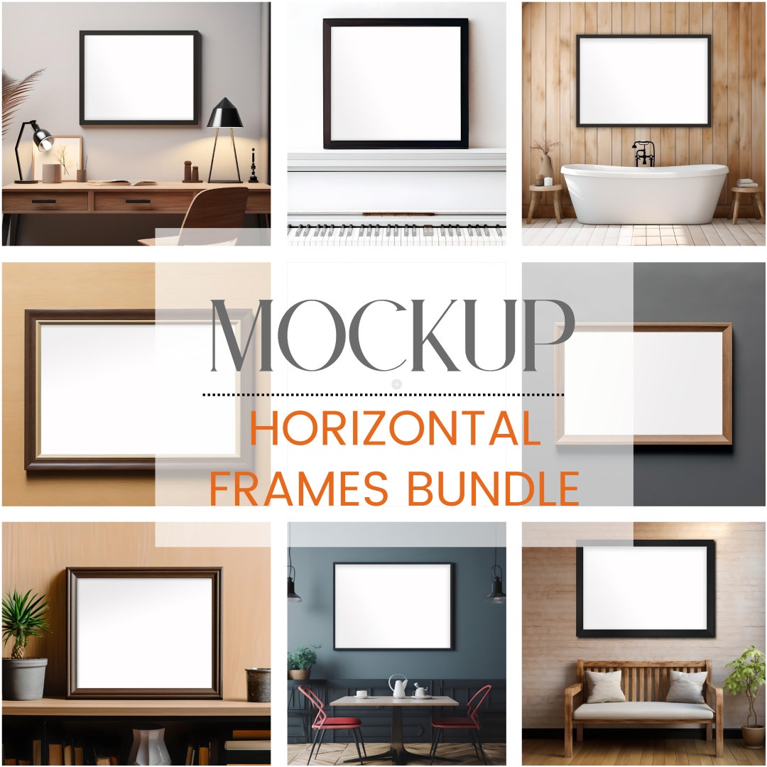 Landscape Frame Mockup Horizontal Frames Mockup Wooden Photo Frame ...