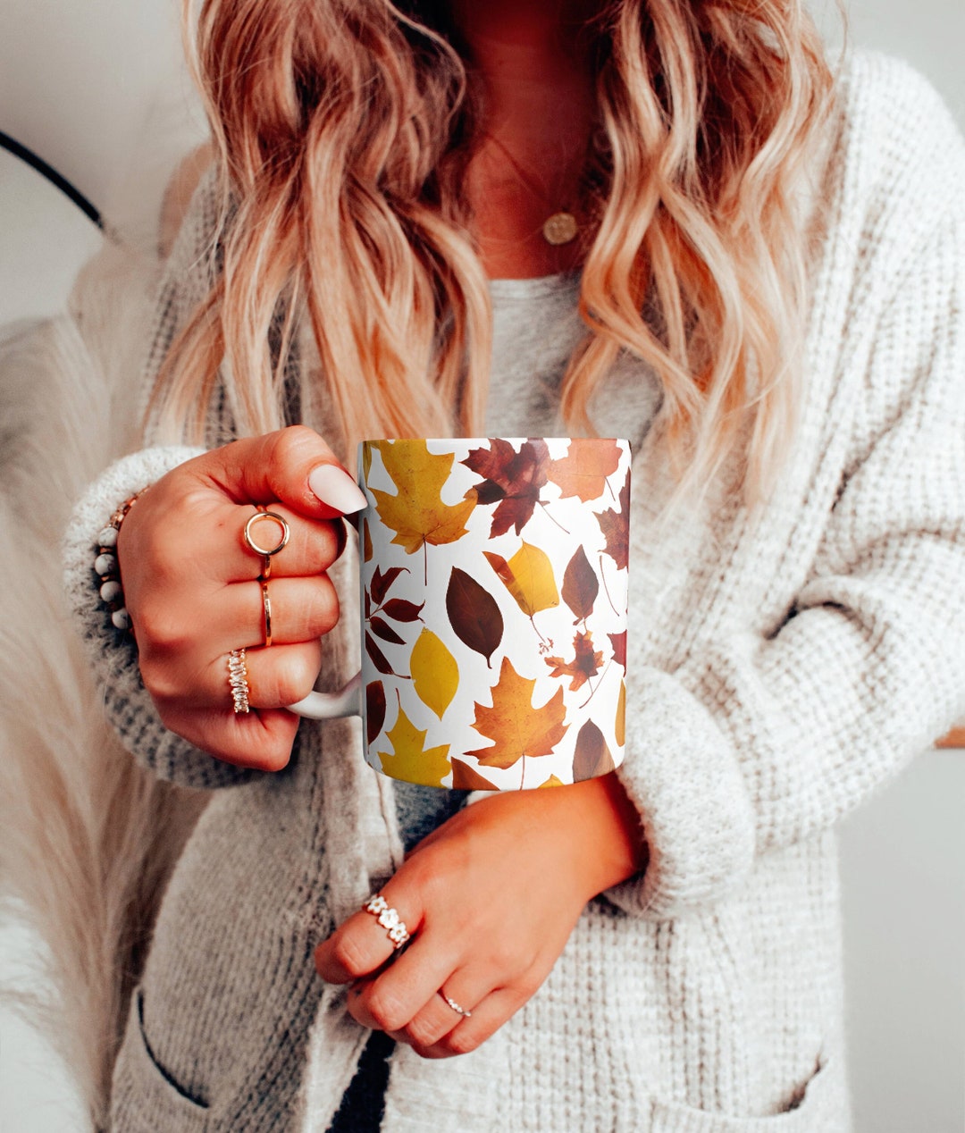 Cute Fall Leaves Mug, Autumn, Halloween, Cottagecore, Cottage Core ...