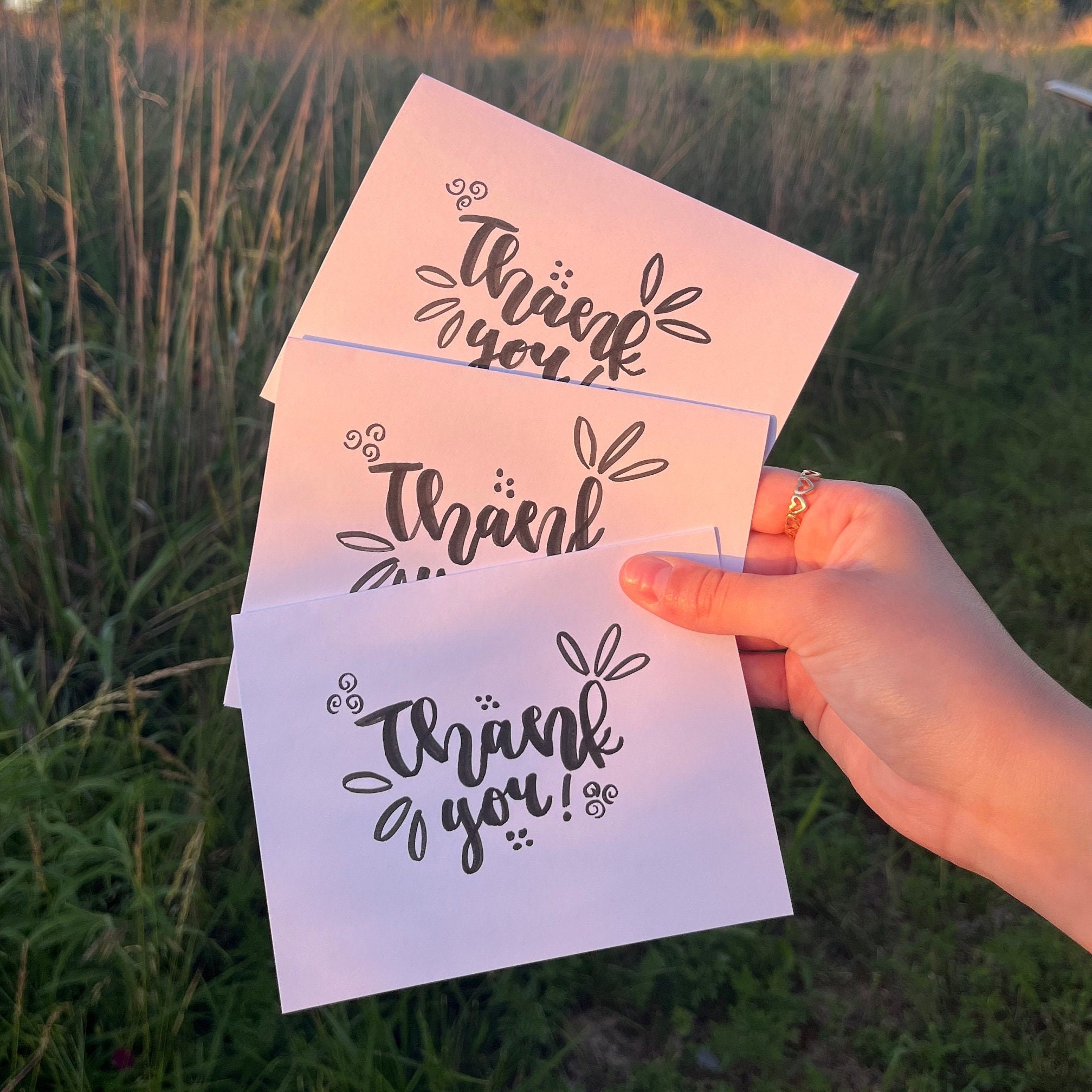 Set of 3 Thank You Cards - Simple Theme - Thank You Card Pack ...