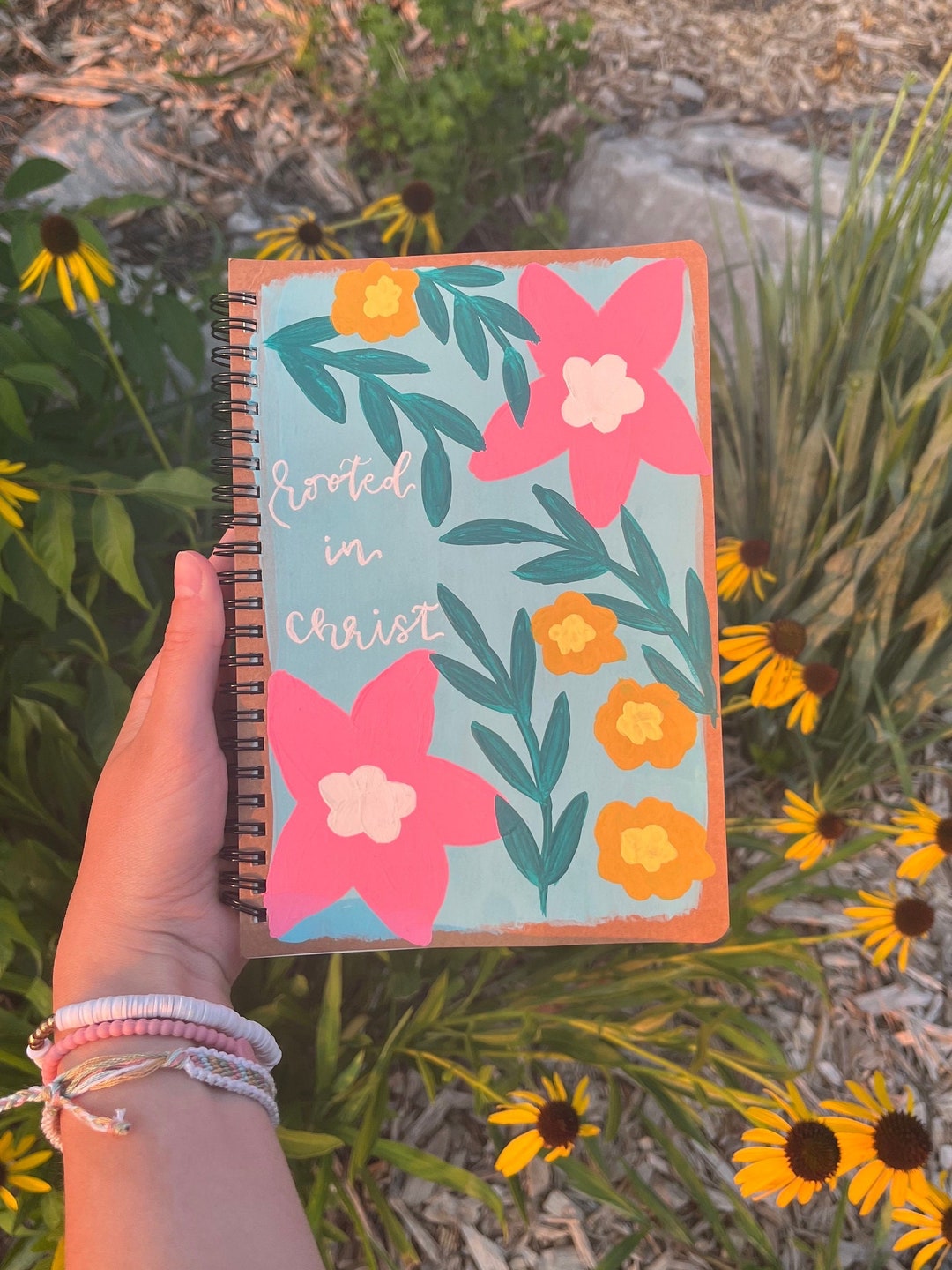Christian Journal | Hand Painted | Rooted in Christ | Spiral Journal ...