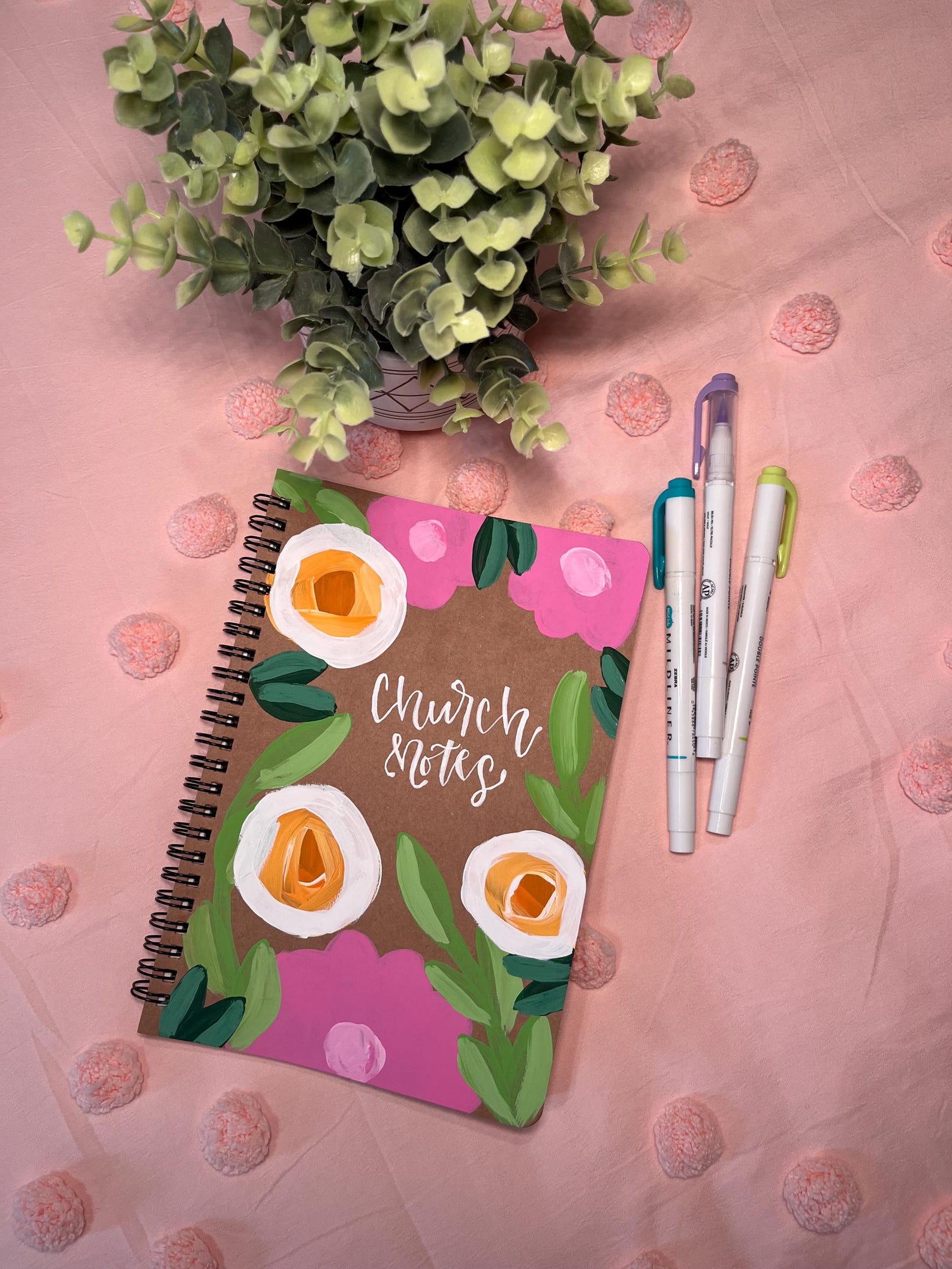 Christian Journal | Hand Painted | Church Notes | Spiral Journal ...