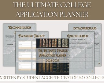 College Application Info Organizer Printable Written by an - Etsy