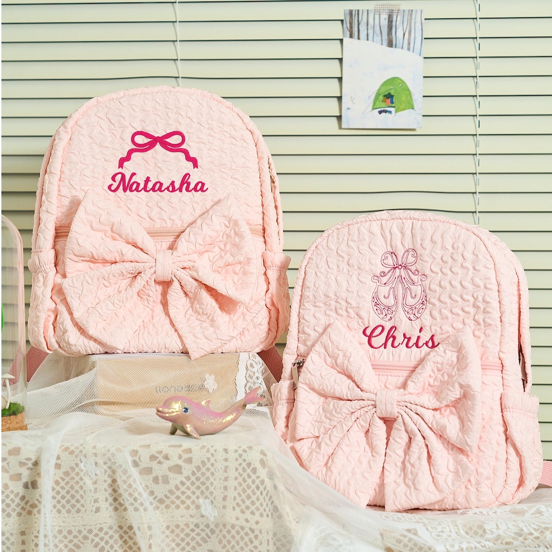 Personalized Pink Bow Backpack: Custom Little Girl's Dance Bookbag ...