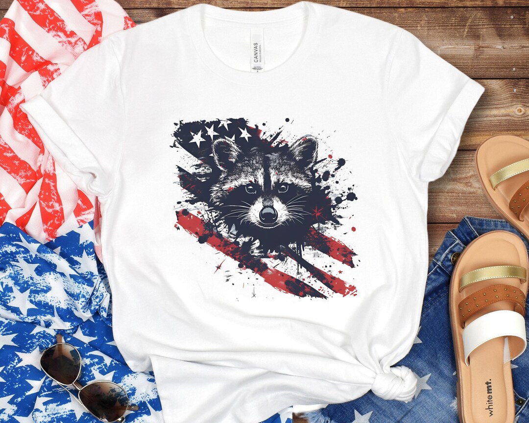 American Flag Raccoon T-shirt, USA Flag Raccoon Shirt, 4th of July ...