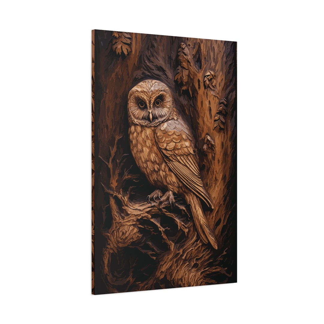 Feathered Flames: Owl Pyrography matte Canvas, Stretched, 1.25 ...