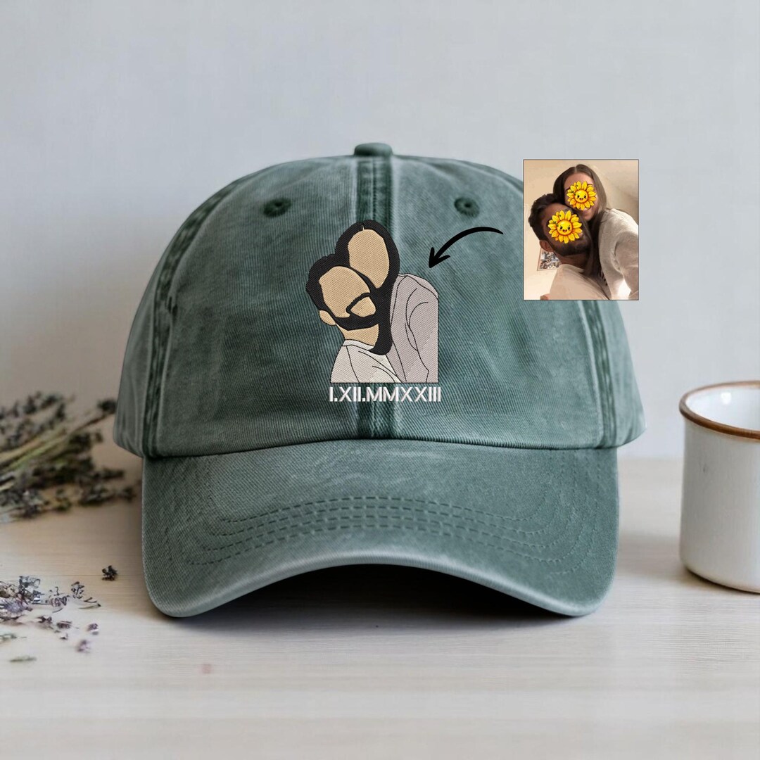 Embroidery Couple Cap - Personalize Hat Custom Embroidery People ...