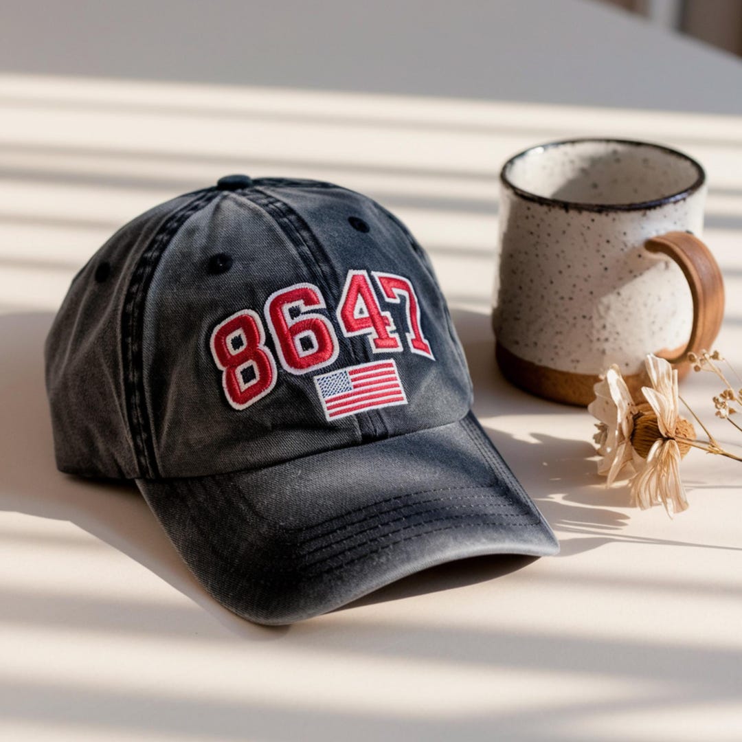Embroidered 8647 Washed Hat, FDT Cap, Political Gift, 8647 Embroidered ...