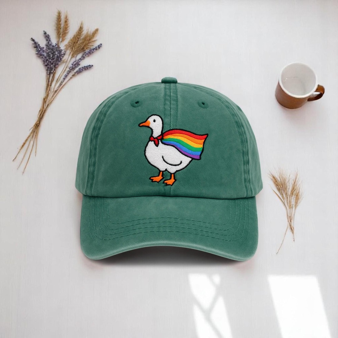 Embroidered Rainbow Goose Hat, LGBTQ Pride Cotton Cap - Etsy