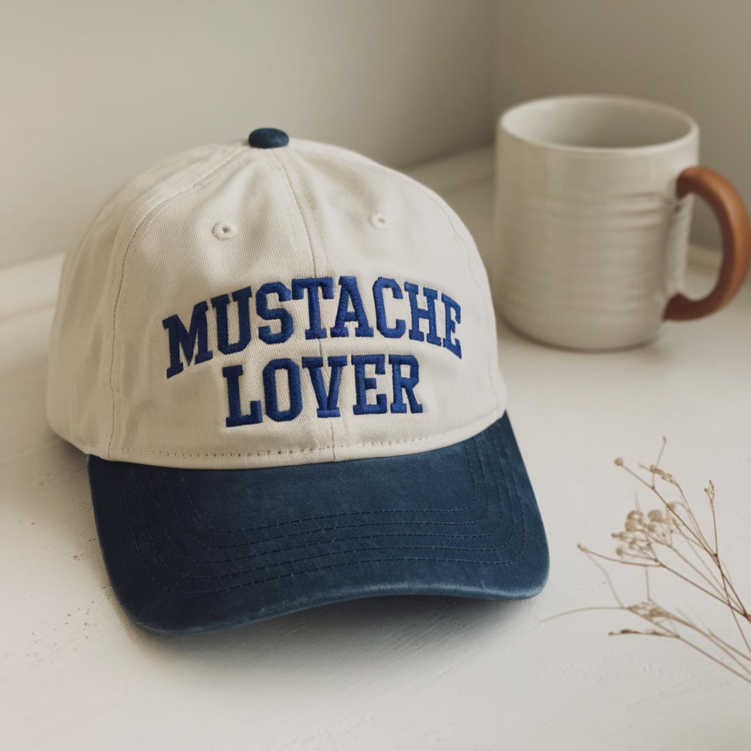 Embroidered Mustache Lover Baseball Cap, Cotton Twill - Etsy