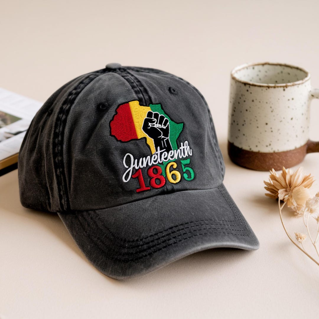 Embroidered Juneteenth Hat,juneteenth Afro Freeish Hat, Freeish Since ...