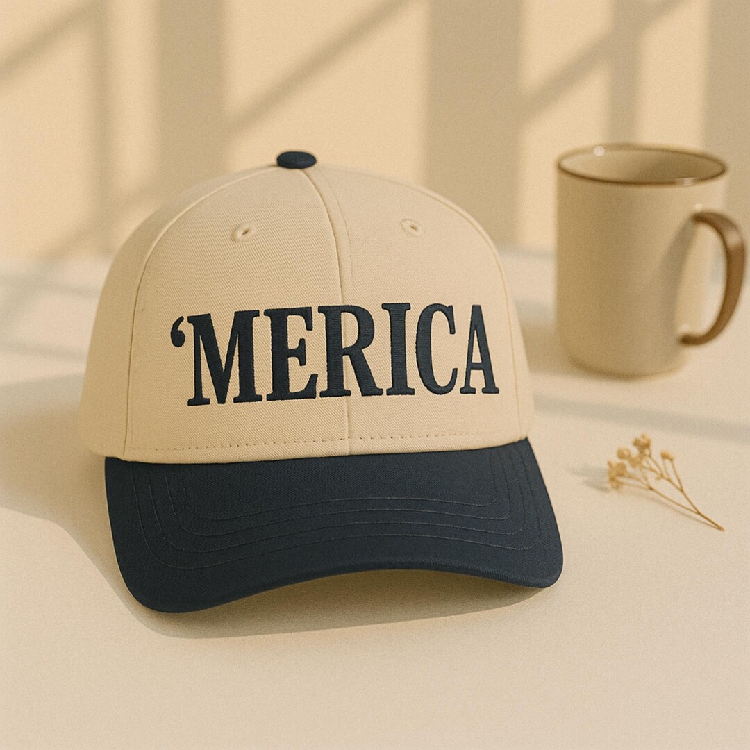 Embroidered 'merica' Trucker Cap, Fourth of July Hat - Etsy