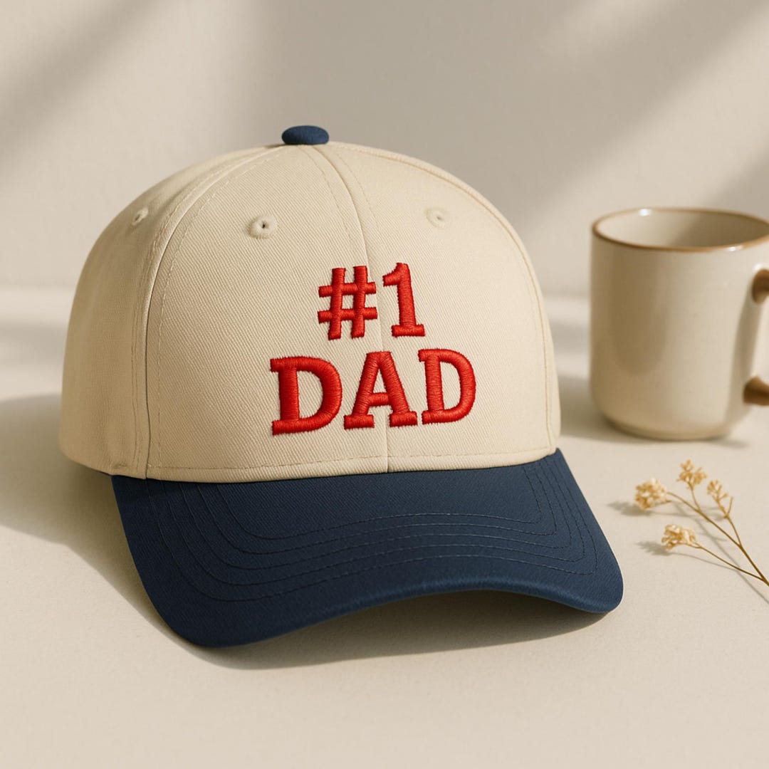 Embroidered Number 1 Dad Embroidered Cap #1 Dad Cap #1 Dad Hat # 1 Dad ...