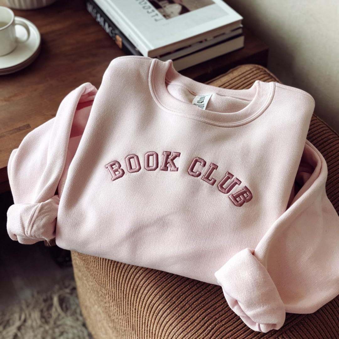 Embroidered Book Club Sweatshirt, Bookworm Gift - Etsy
