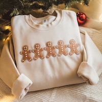 Embroidered Gingerbread Cookies Sweatshirt, Gingerbread Christmas ...