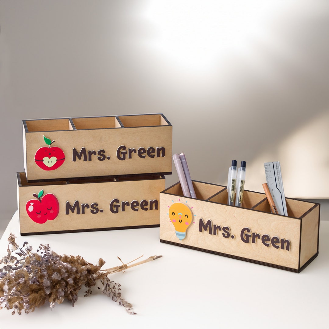 Personalized Teacher Desk Organizer, Teacher Appreciation, Custom ...