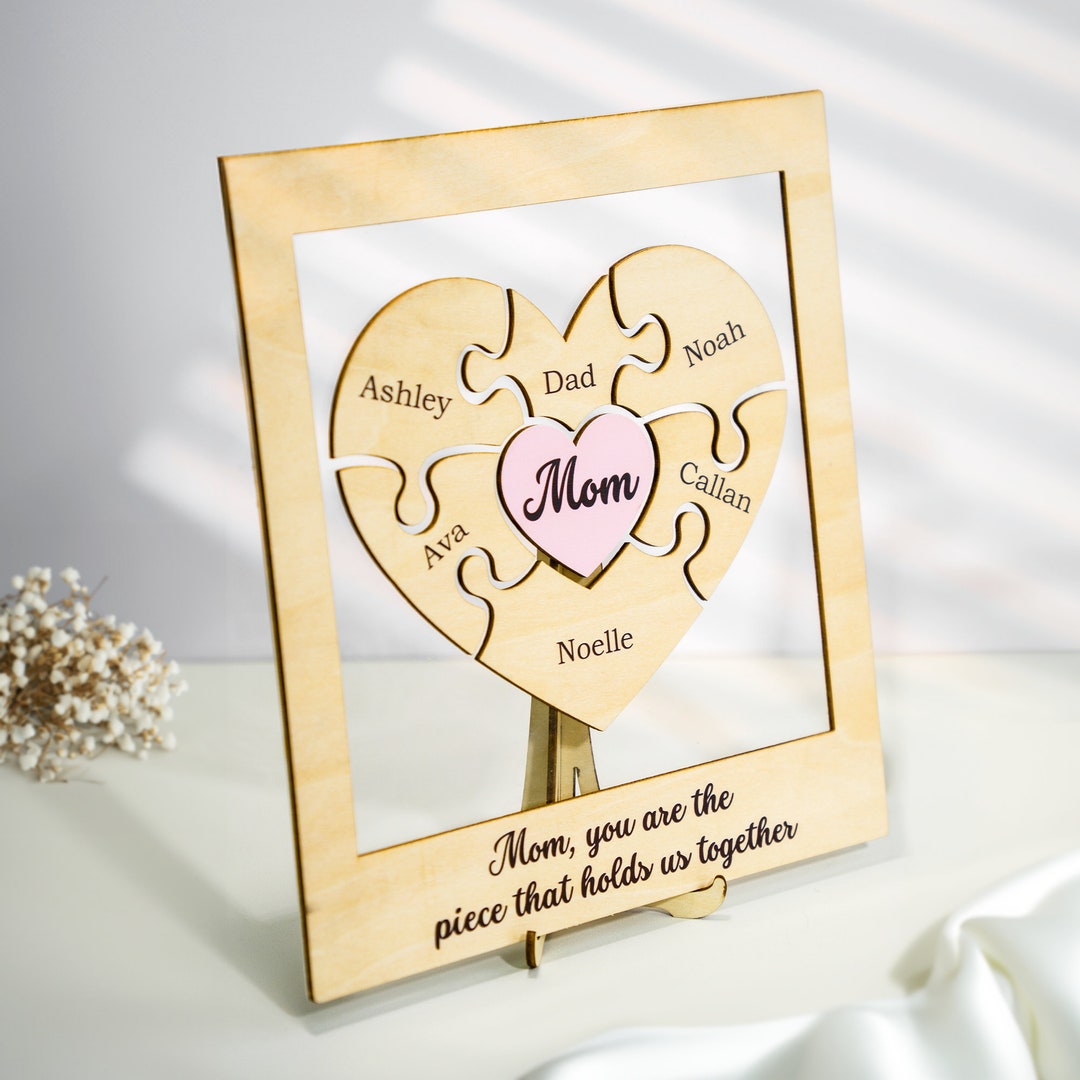 Personalized Puzzle Mom Sign, Wooden Sign, Mother Day Sign, Grandma ...