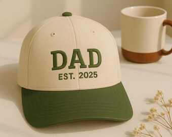 Custom Dad Hat EST Year Embroidered, Personalized Dad Gift, New Dad ...