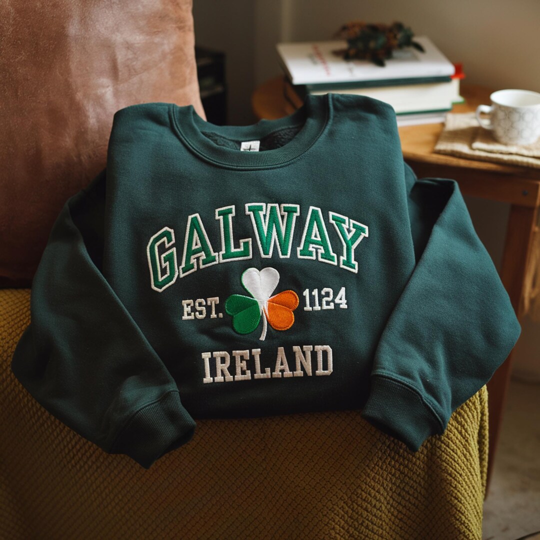 Embroidered Galway Ireland Sweatshirt, St. Patrick's Day Gift - Etsy