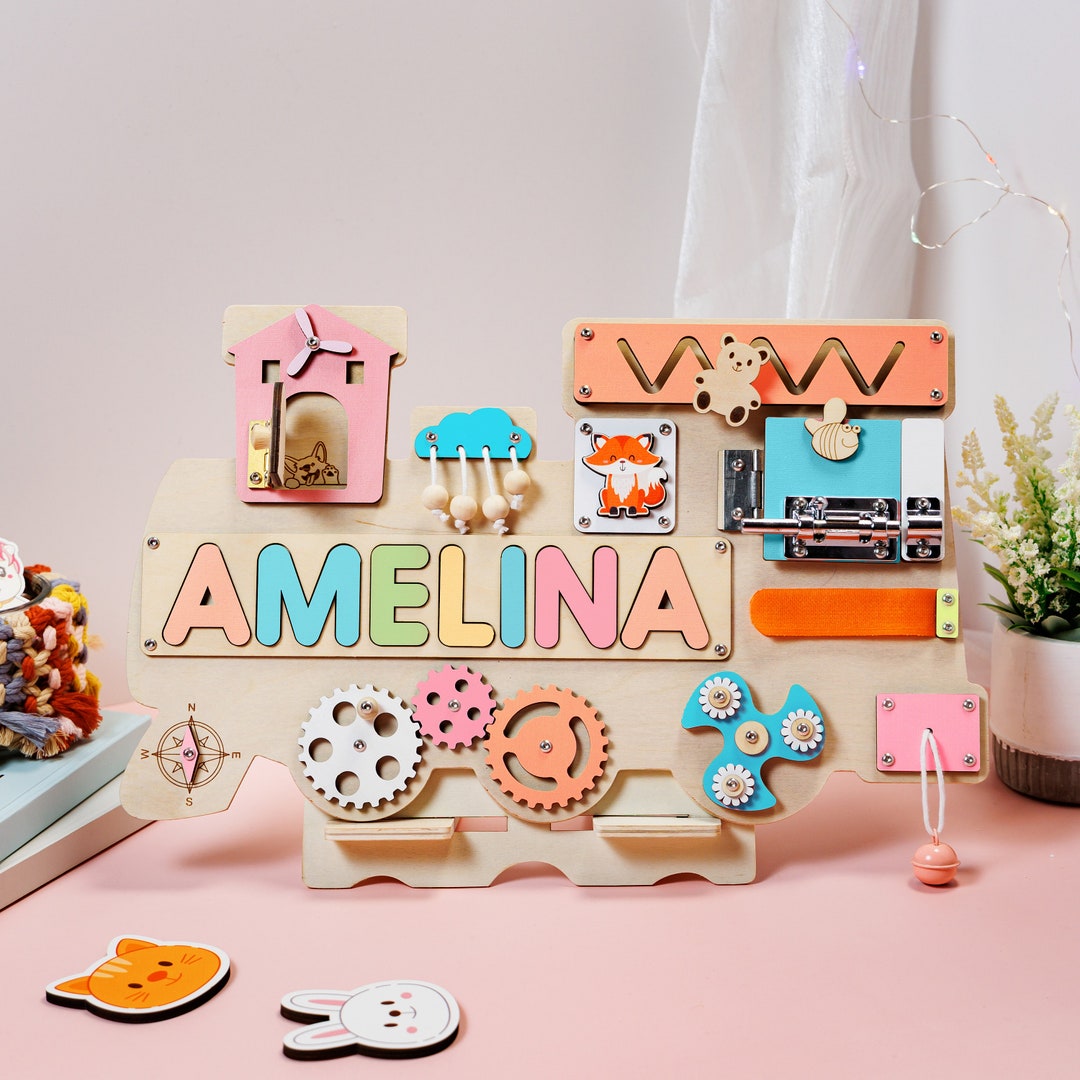 Personalized Train Busy Board for Kids, Activity Board, Montessori ...
