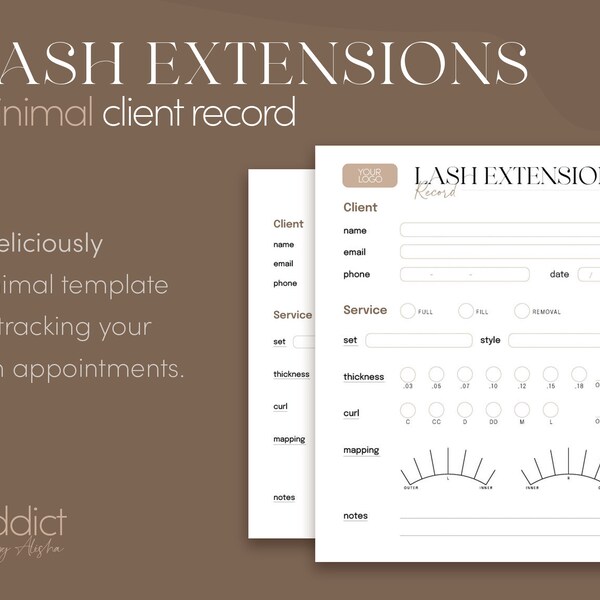Lash Client Record Book - Etsy