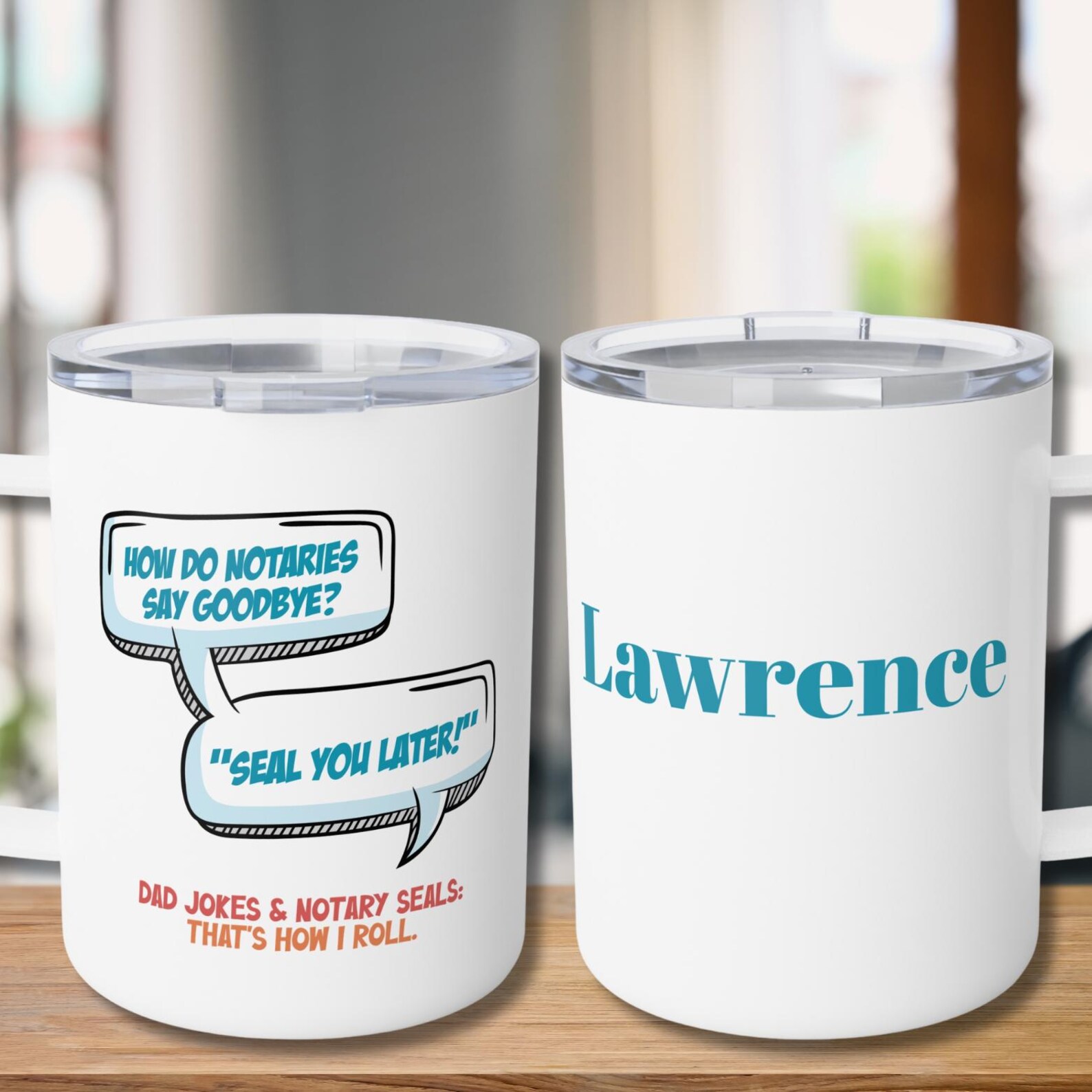 Personalized Notary Mug, "seal You Later" Funny Notary Gift, Dad Joke ...