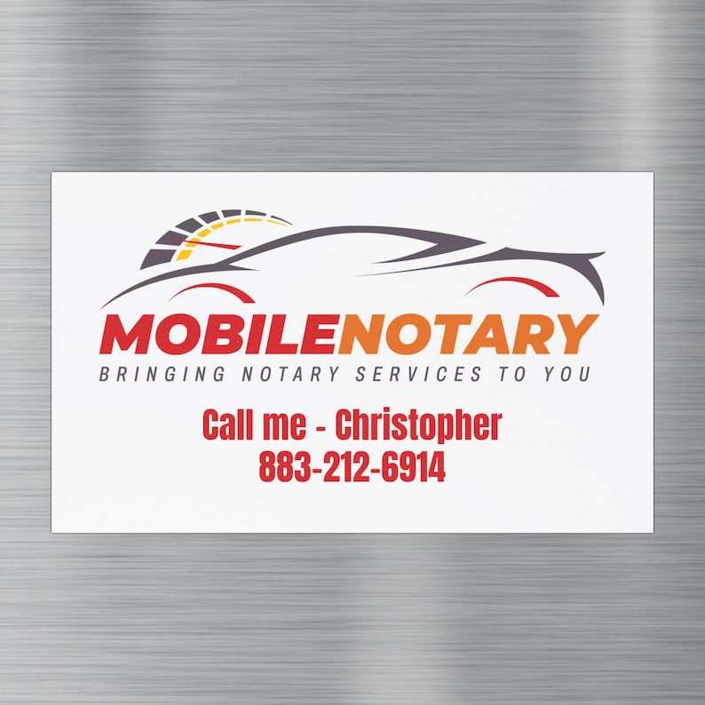 Custom Car Magnet for Mobile Notaries, Personalized Business ...