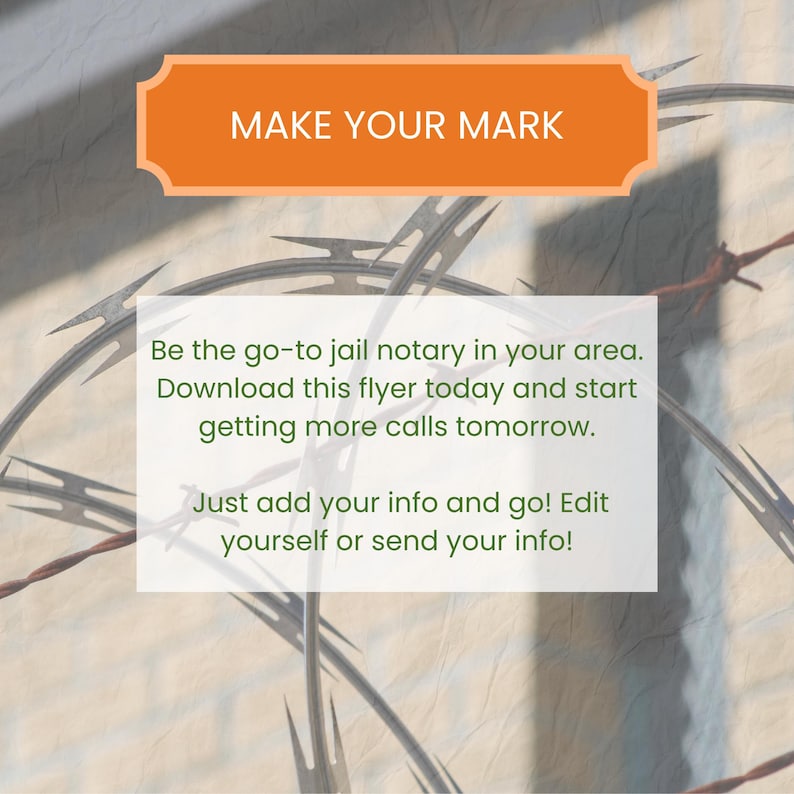 Brandable Jail Notary Services Flyer, Canva Template for Notaries ...