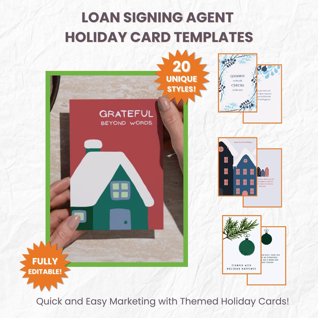 20 Holiday Card Templates for Loan Signing Agents, Client Appreciation ...