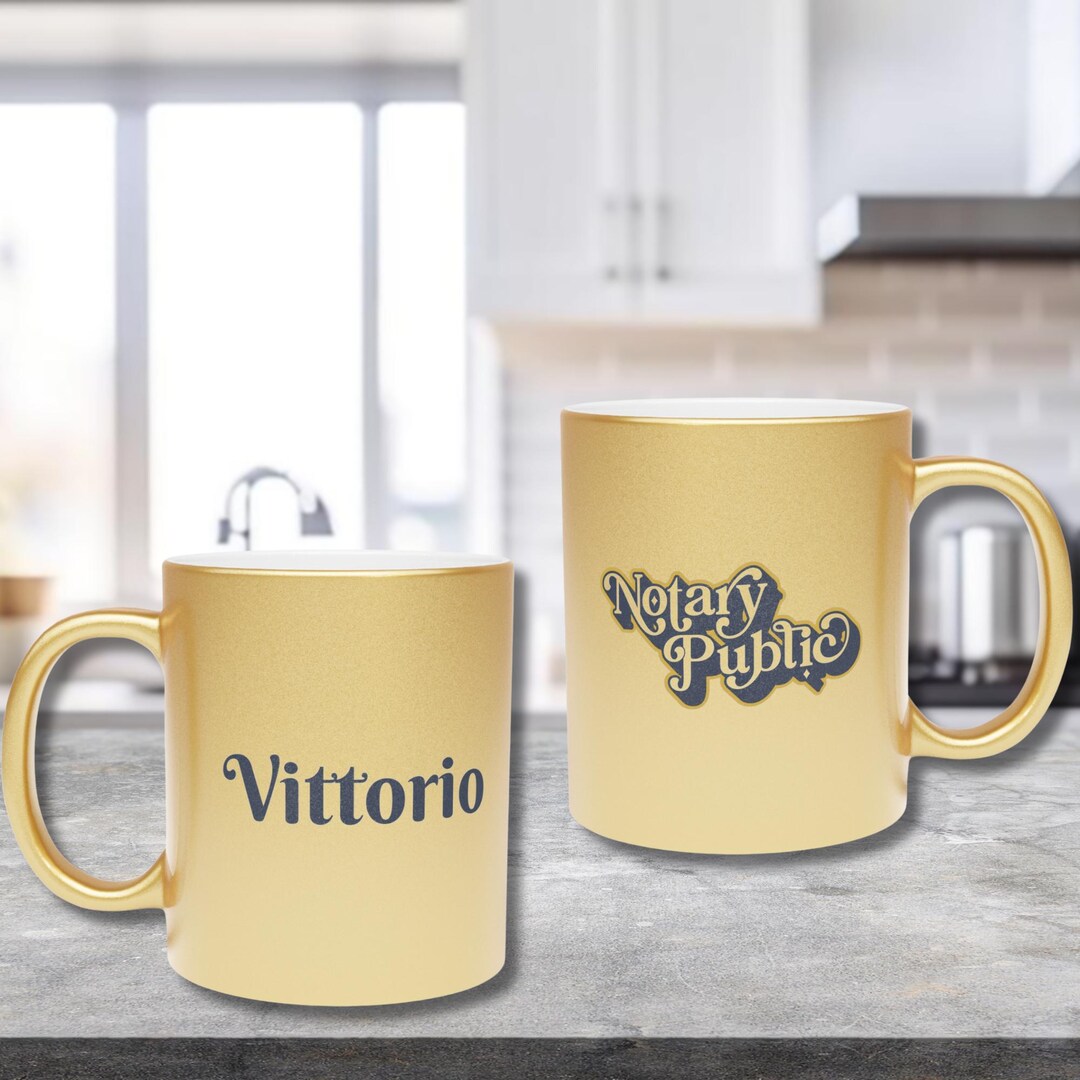 Personalized Notary Public Mug, Silver or Gold 11oz Mug for Notaries ...