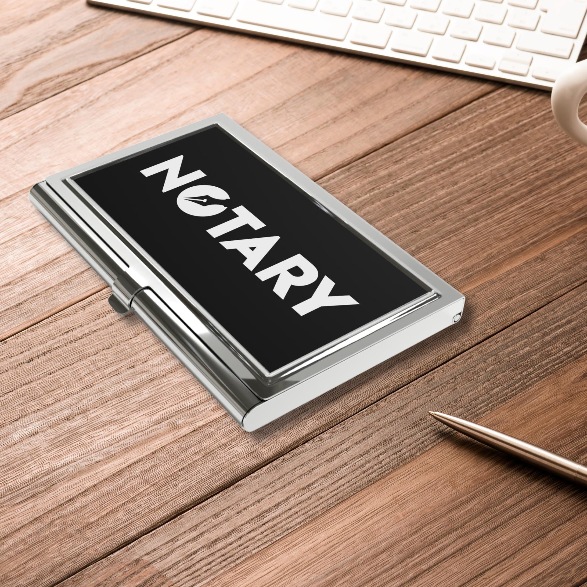 Notary Public Business Card Holder, Custom Metal Cardholder for Mobile ...