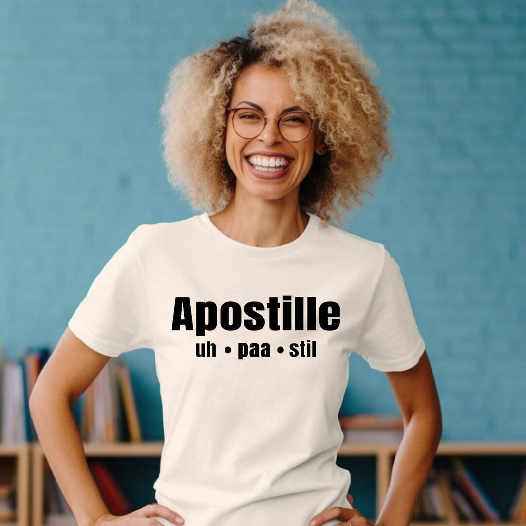 Apostille Unisex Short Sleeve Tee for Notaries, Gift for Notary ...