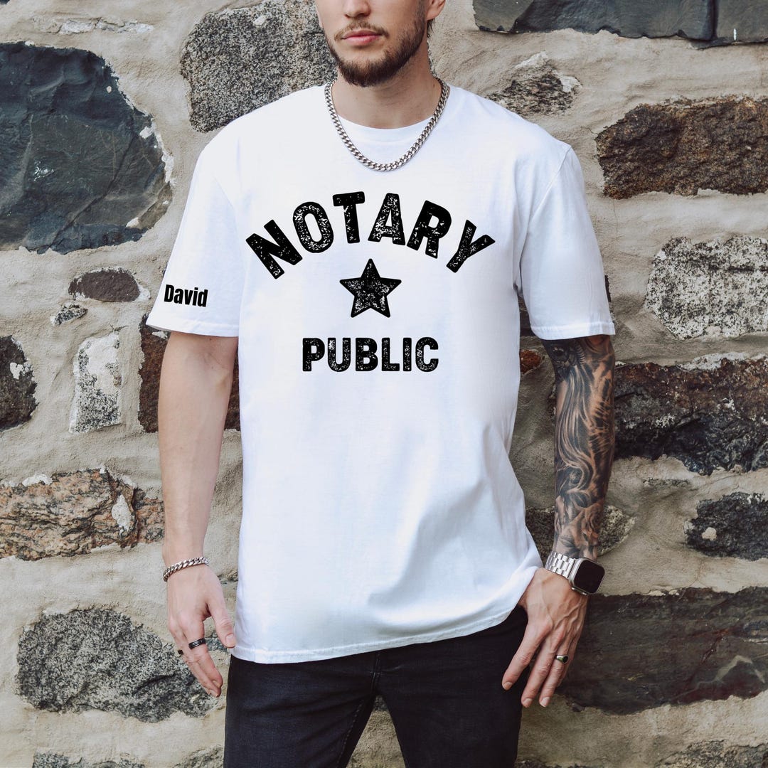 Personalized Notary Public Star Shirt, Unisex Public Notary Tee, Legal ...