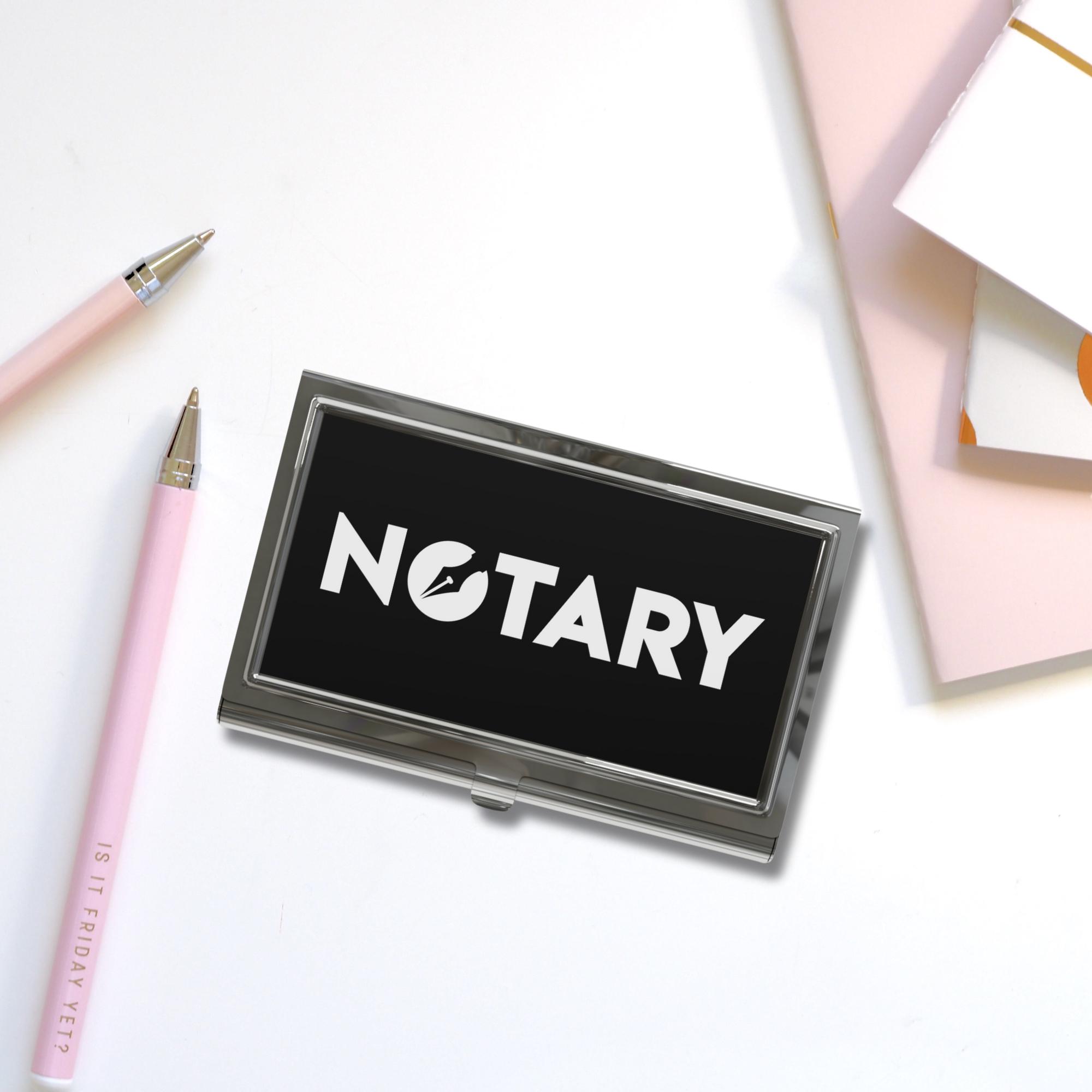 Notary Public Business Card Holder, Custom Metal Cardholder for Mobile ...